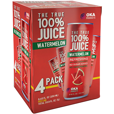 4 Pack 100% Juice Watermelon - Oka Products
